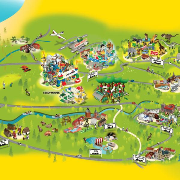 Legoland Billund Map Denmark, The Land Of LEGO, In LEGO, Featuring